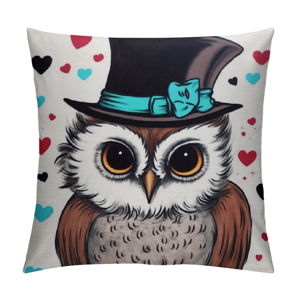 Jiayy Owl Pillow Covers Owl Decor for Home,Just A Girl Who Loves Owls Pillow Covers for Sofa ...