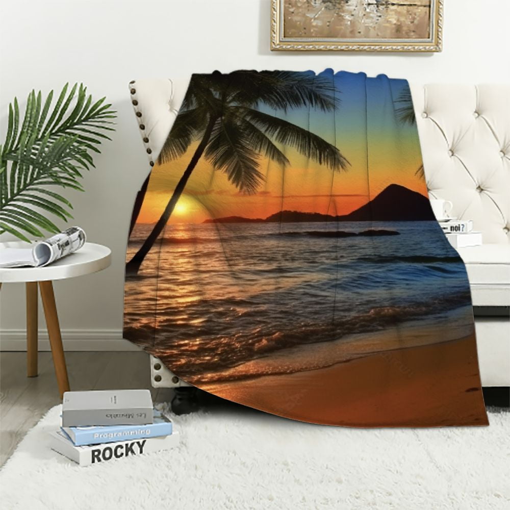 ARISTURING Pacific Sunrise at Lanikai Beach Throw Blanket Hawaii ...