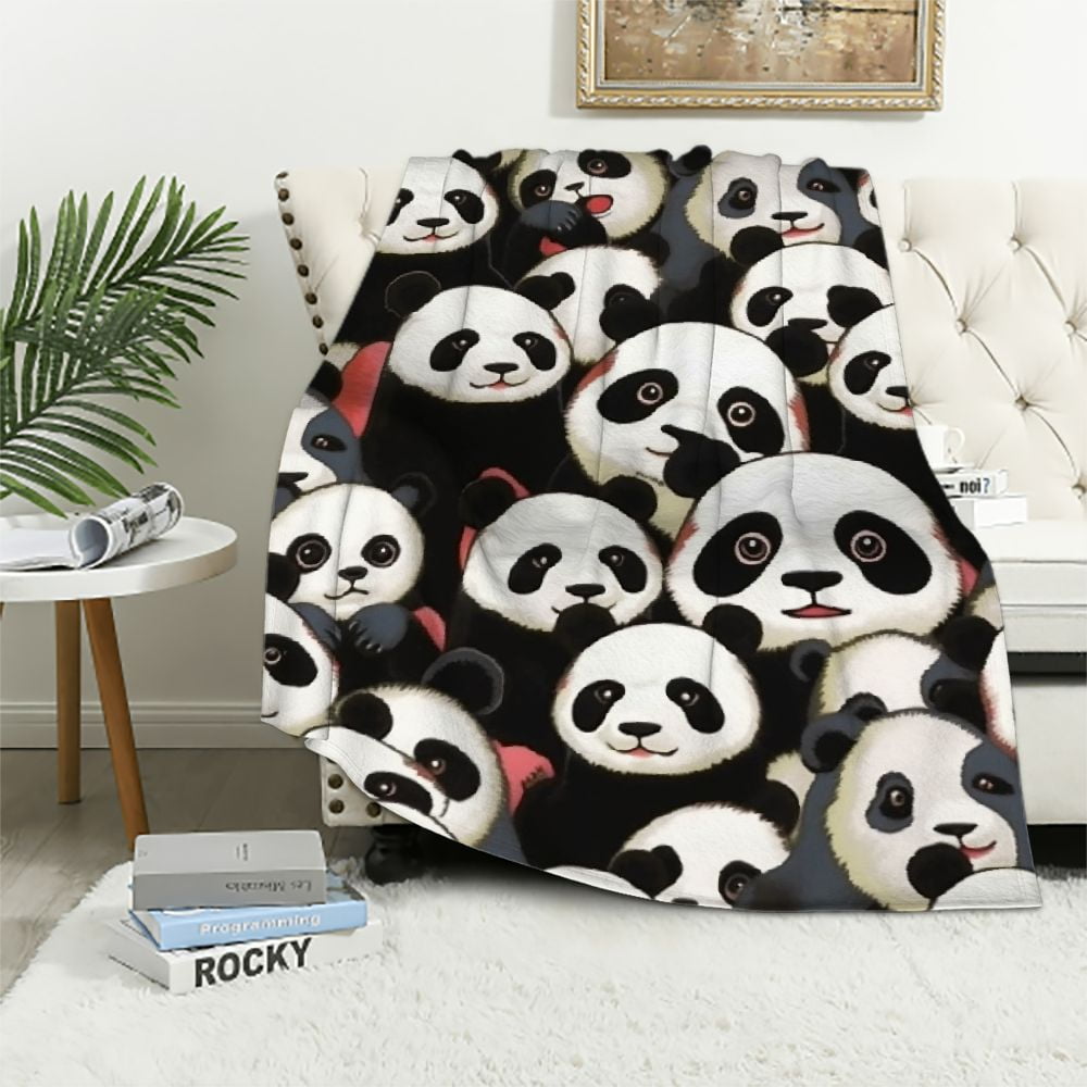 ARISTURING Panda Blanket Cute Panda Throw Blanket Fuzzy Plush Super ...
