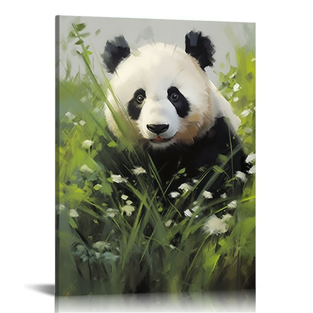 ARISTURING Panda Canvas Wall Art Animal Pictures Wall Decor Cute Panda ...