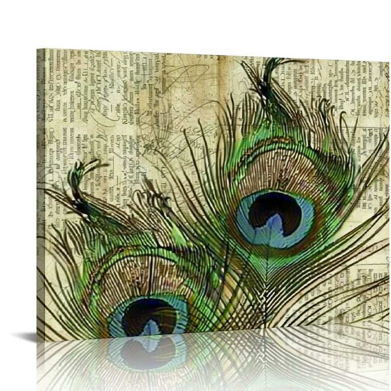 peacock feature wall