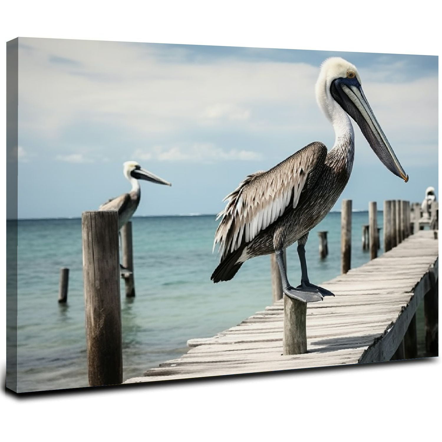 ARISTURING Pelican Wall Art Coastal Beach Birds Pictures Wildlife Wall ...