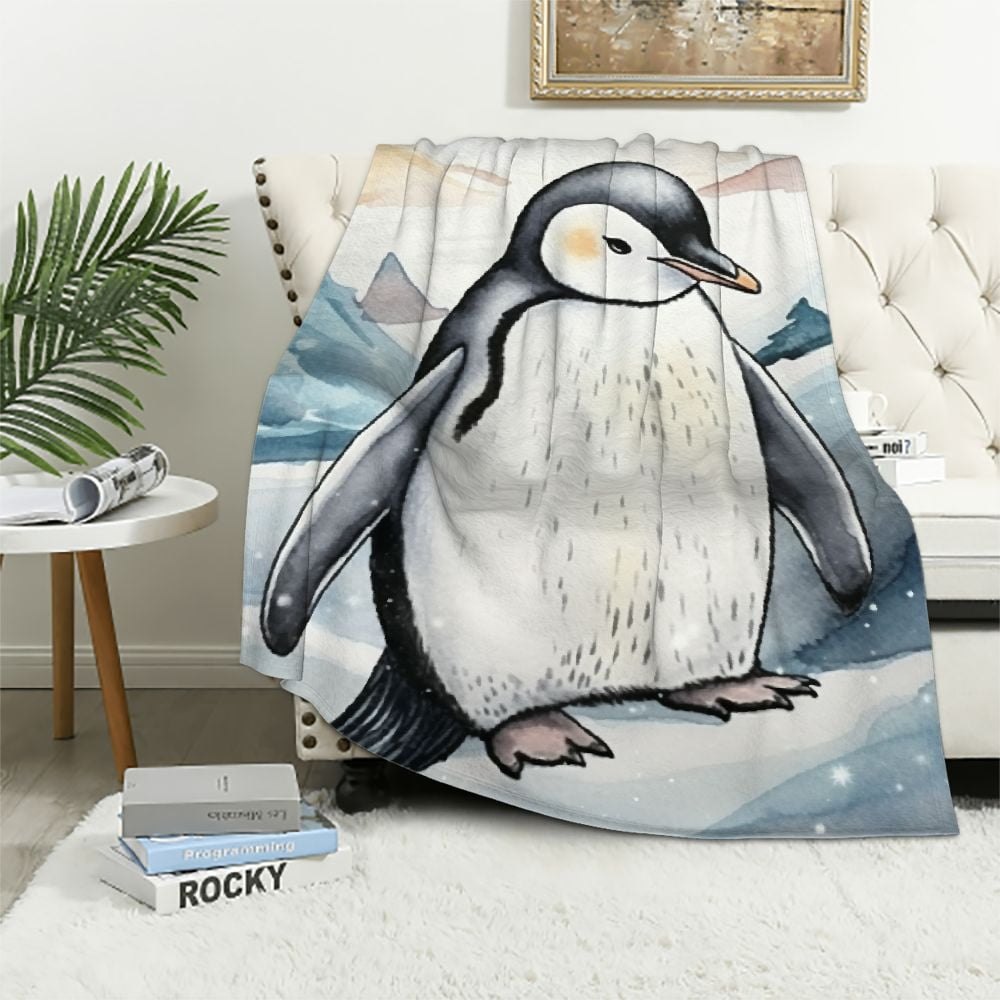 ARISTURING Penguin Throw Blanket Kawaii Animal Blanket for Kids Boys ...