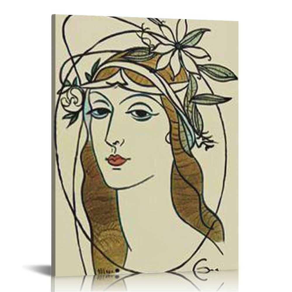ARISTURING Picasso Line Drawing Abstract Woman Wall Art Prints Black ...