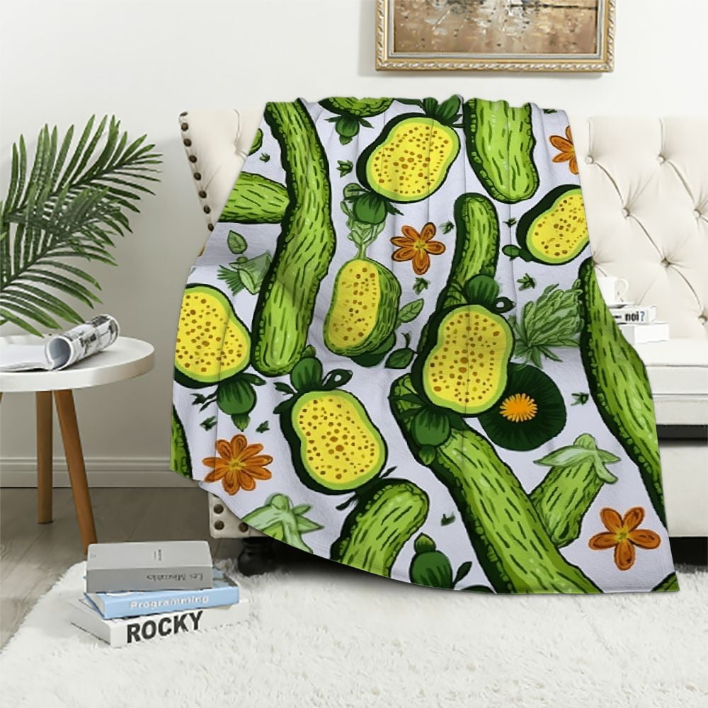 ARISTURING Pickle Pattern Throw Blanket Pickle Gift Funny Pickles ...