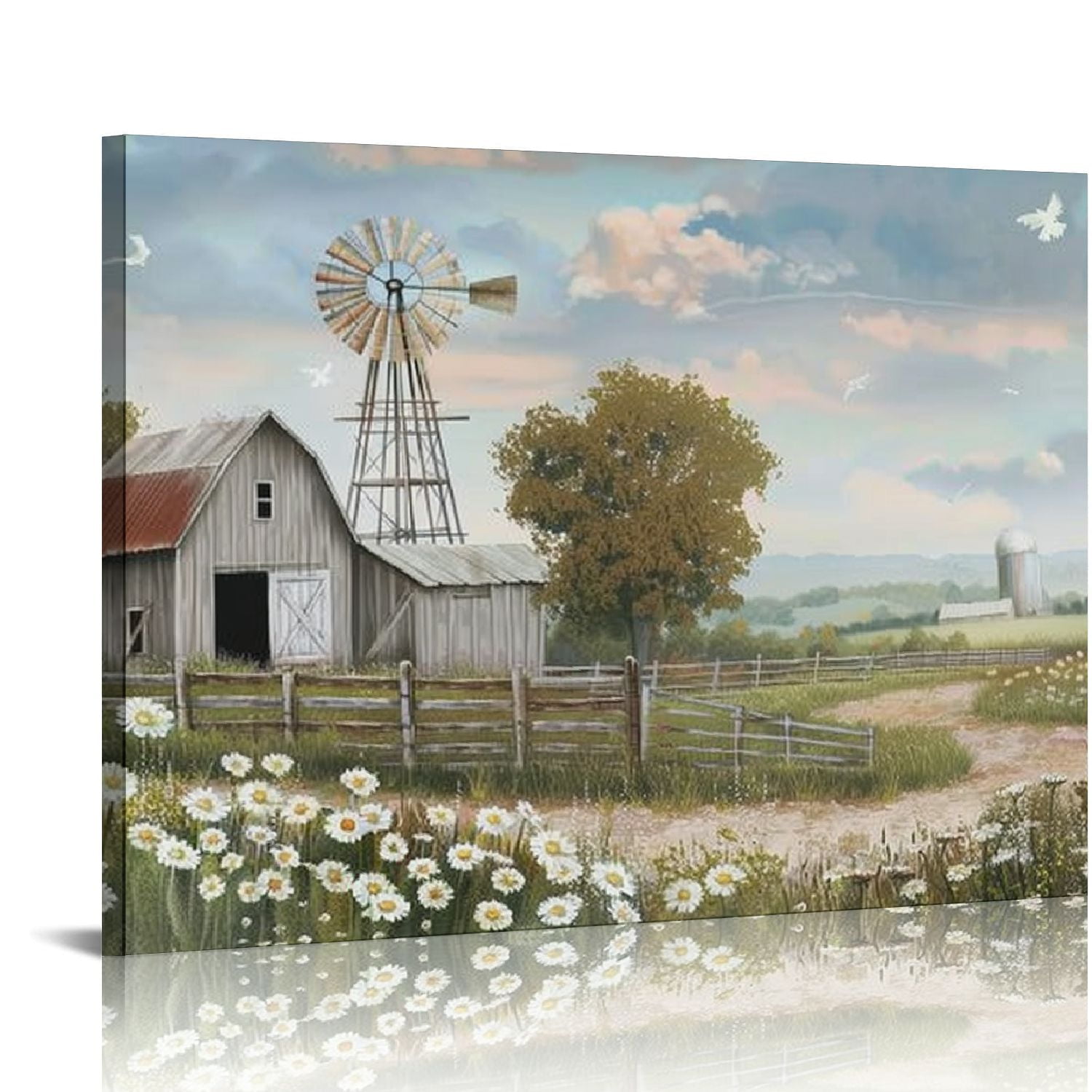 ARISTURING Pictures of Barns Prints Wall Canvas Old Rustic Bedroom ...