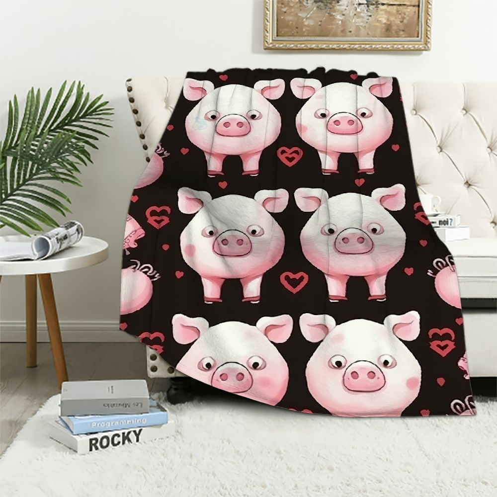 ARISTURING Pig Blanket Cute Pink Pig Throw Blanket for Boys Girl Women ...