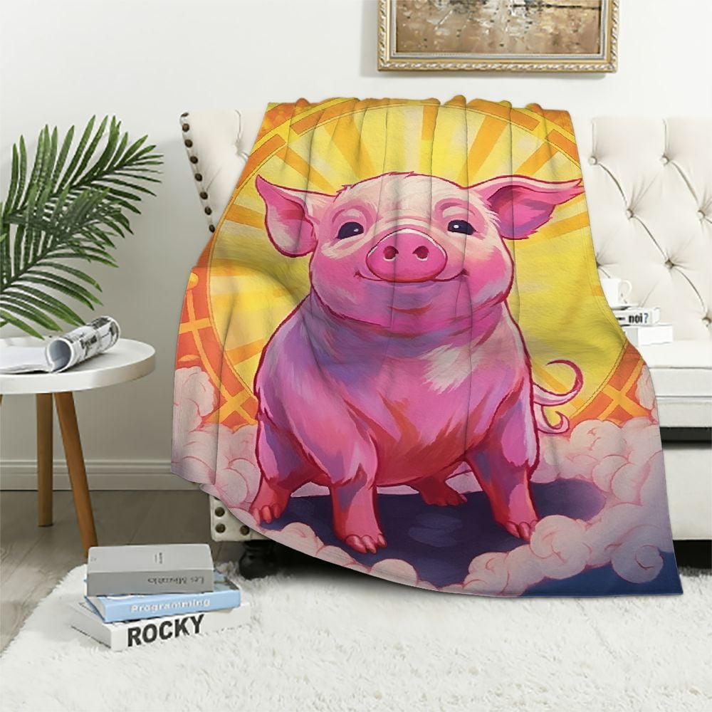 HENGT Pig Blanket, Cute Pink Pig Throw Blanket, Funny Pig Gifts for ...