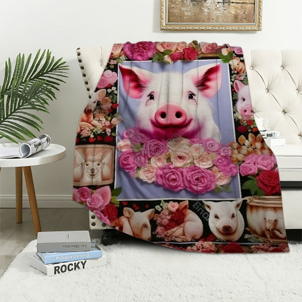 Jiayy Pig Blanket,Pig Gifts for Pig Lovers Women,Cute Pig Gifts for ...