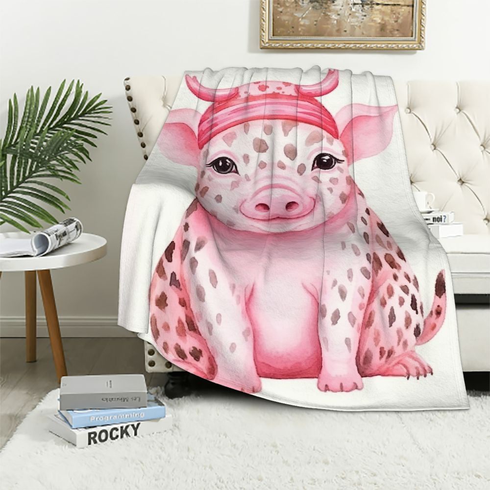 HENGT Pigs in a Blanket,Funny Pig Wearing Leopard Bandana Isolated on ...