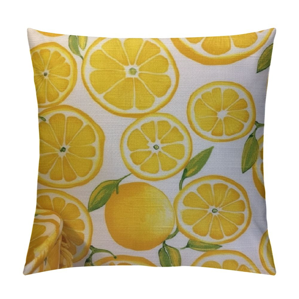 HENGT Pillow Cover Lemon Fruit Yellow Summer Double-Sided Design Home ...