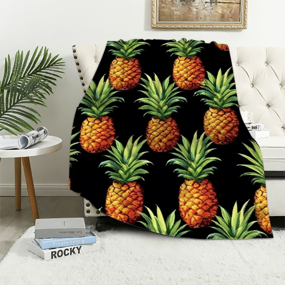 HENGT Pineapple Tropical Fruits Blanket Gifts - Soft Throw Warm ...
