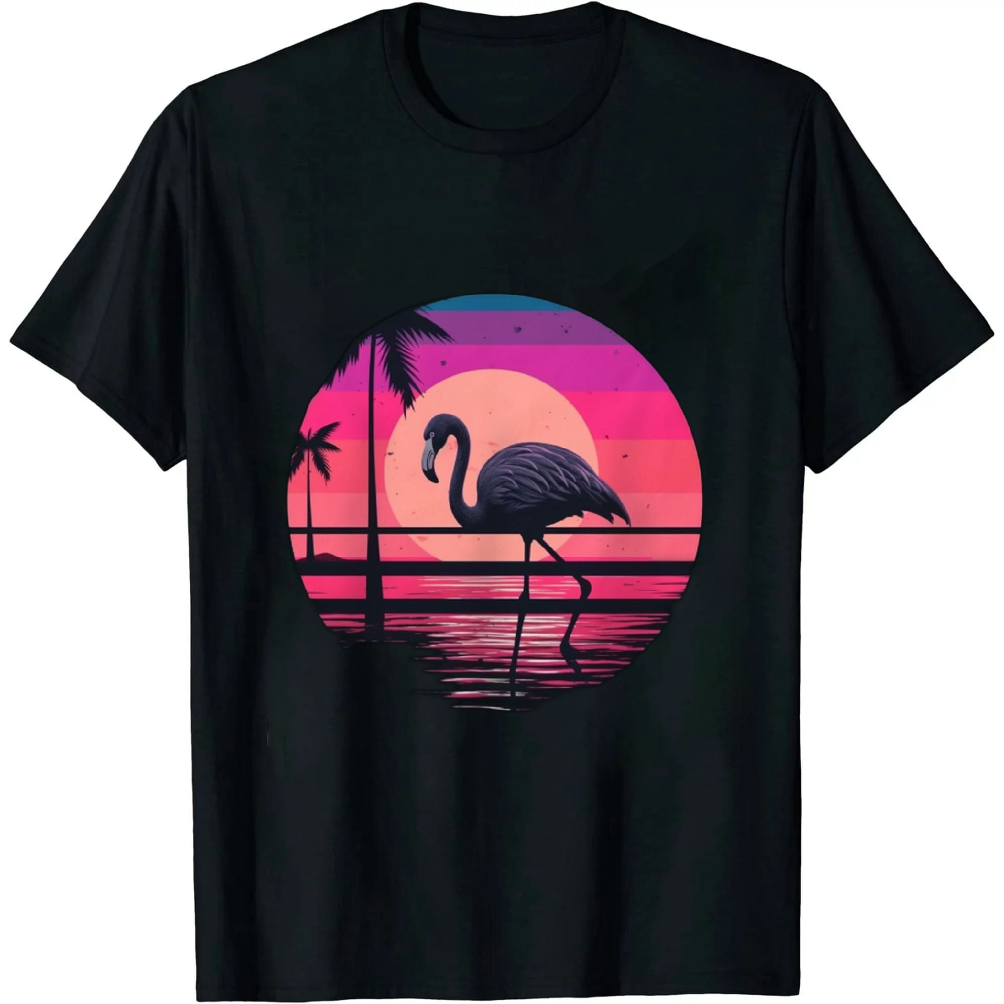 ARISTURING Pink Flamingo Lover Gifts Bird Vintage Animal Silhouette T ...