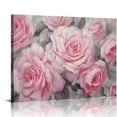 ARISTURING Pink Grey Rose Framed Canvas Art Elegant Flower Pictures for ...