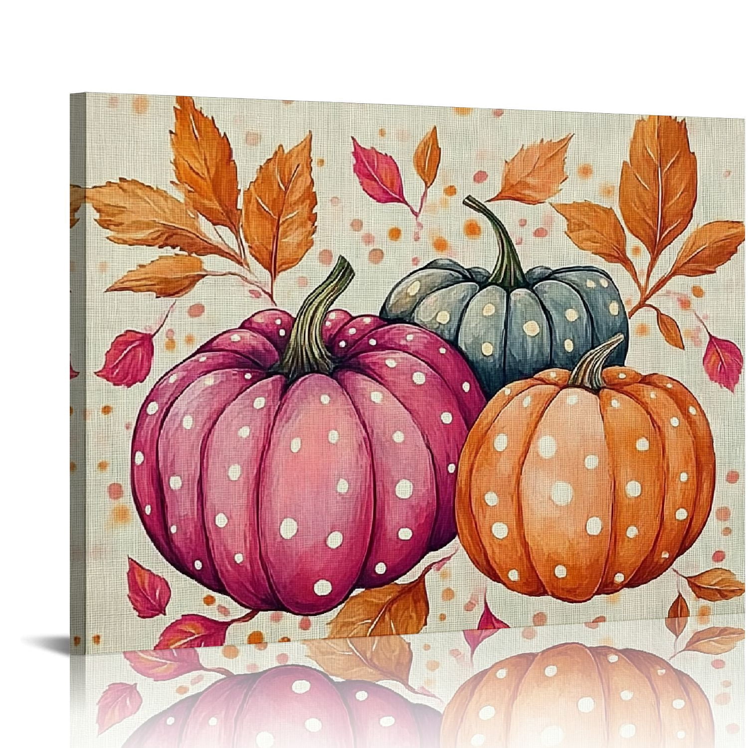 ARISTURING Pink Pumpkins Fall Modern Art Wall Decor for Living Room ...