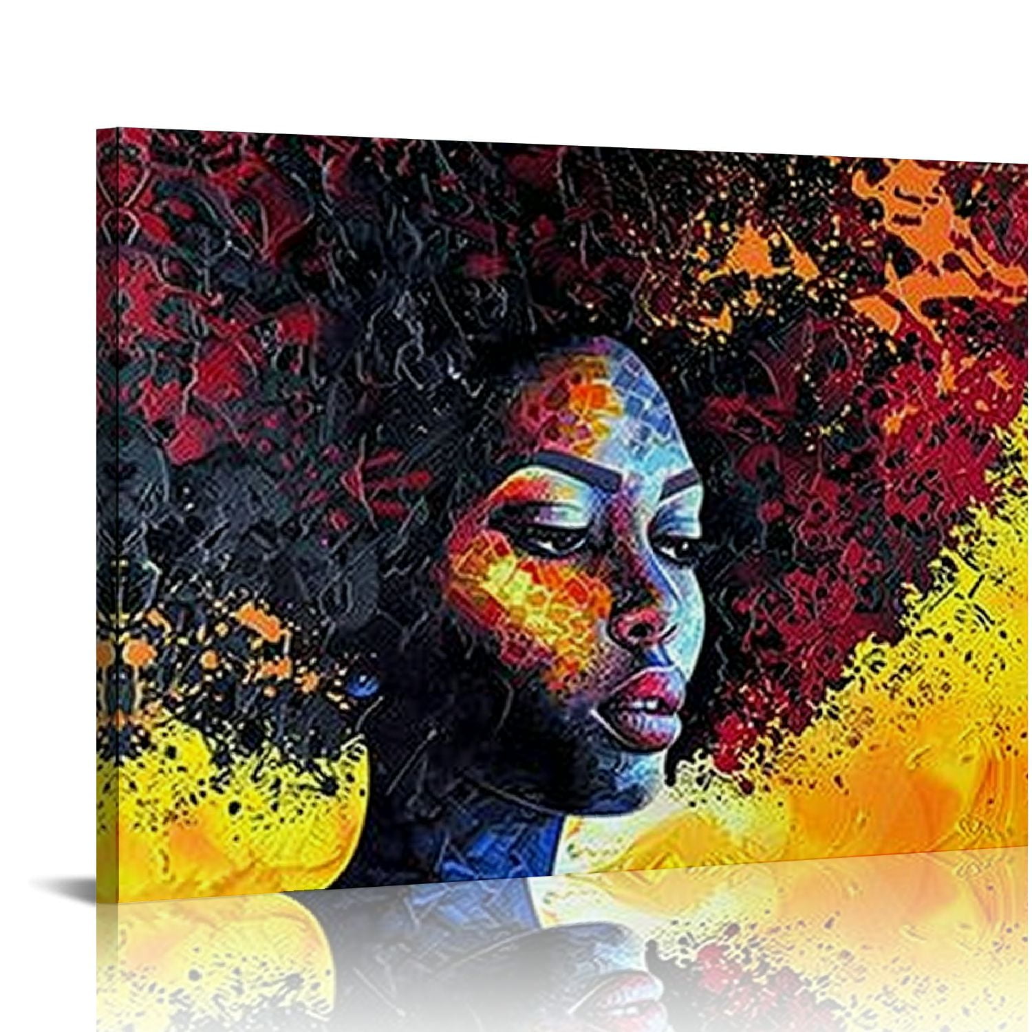 ARISTURING Premium Canvas Wall Art African American Abstract Art Modern Decorative Artwork Black ...