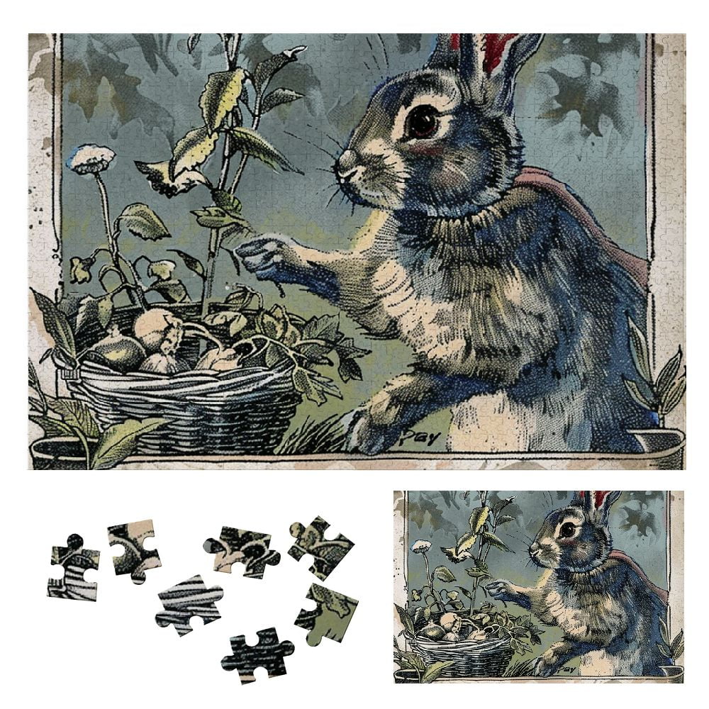 Jiayy Rabbit Beatrix Potter Storybook Illustration Wooden Jigsaw Puzzle ...