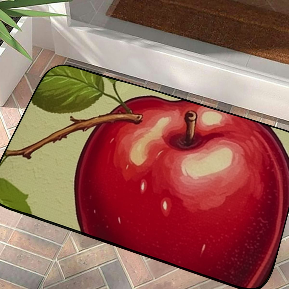 ARISTURING Red Apple Home Kitchen Rugs and Mats Non Skid Washable ...