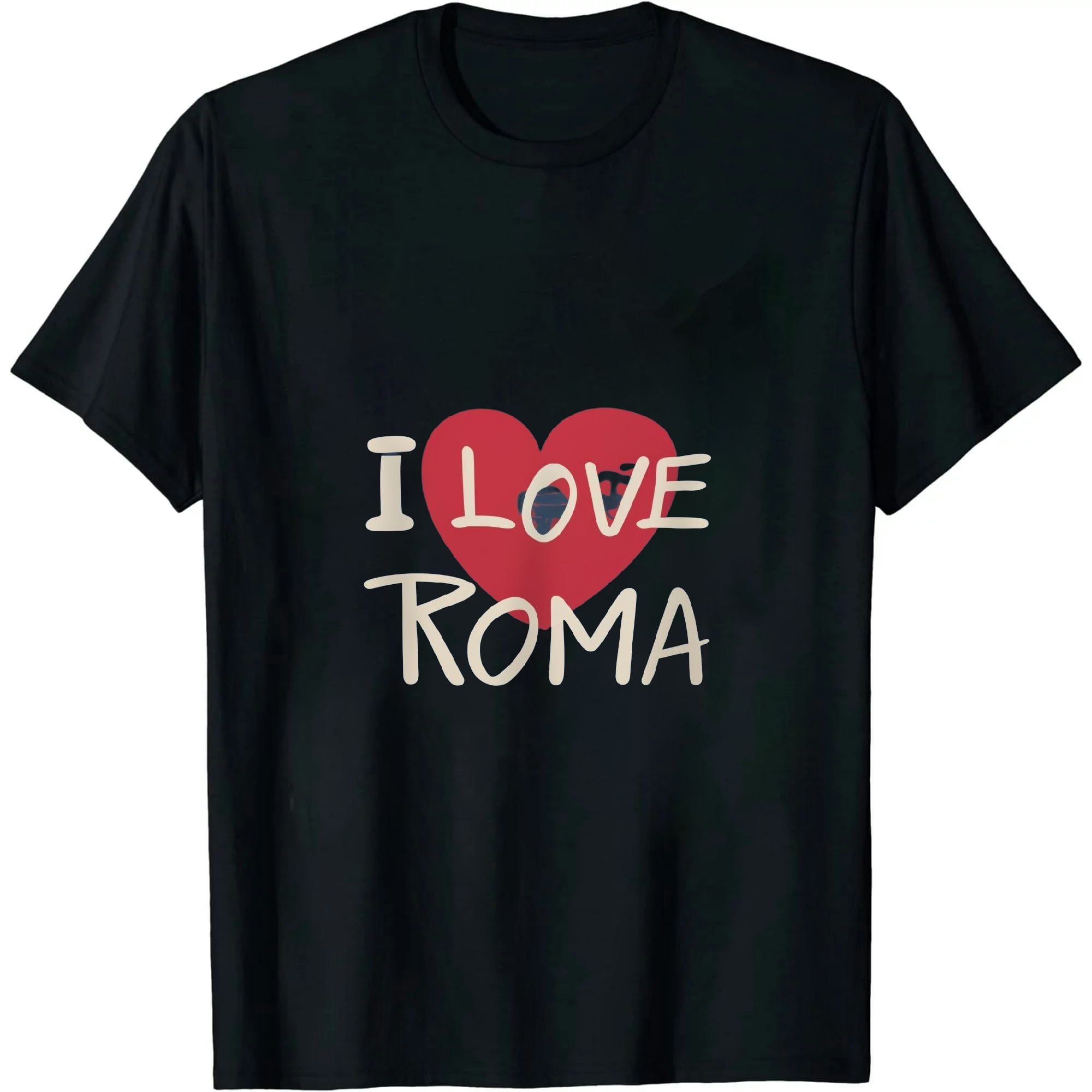 ARISTURING Red Heart I Love Roma T-Shirt - Walmart.com
