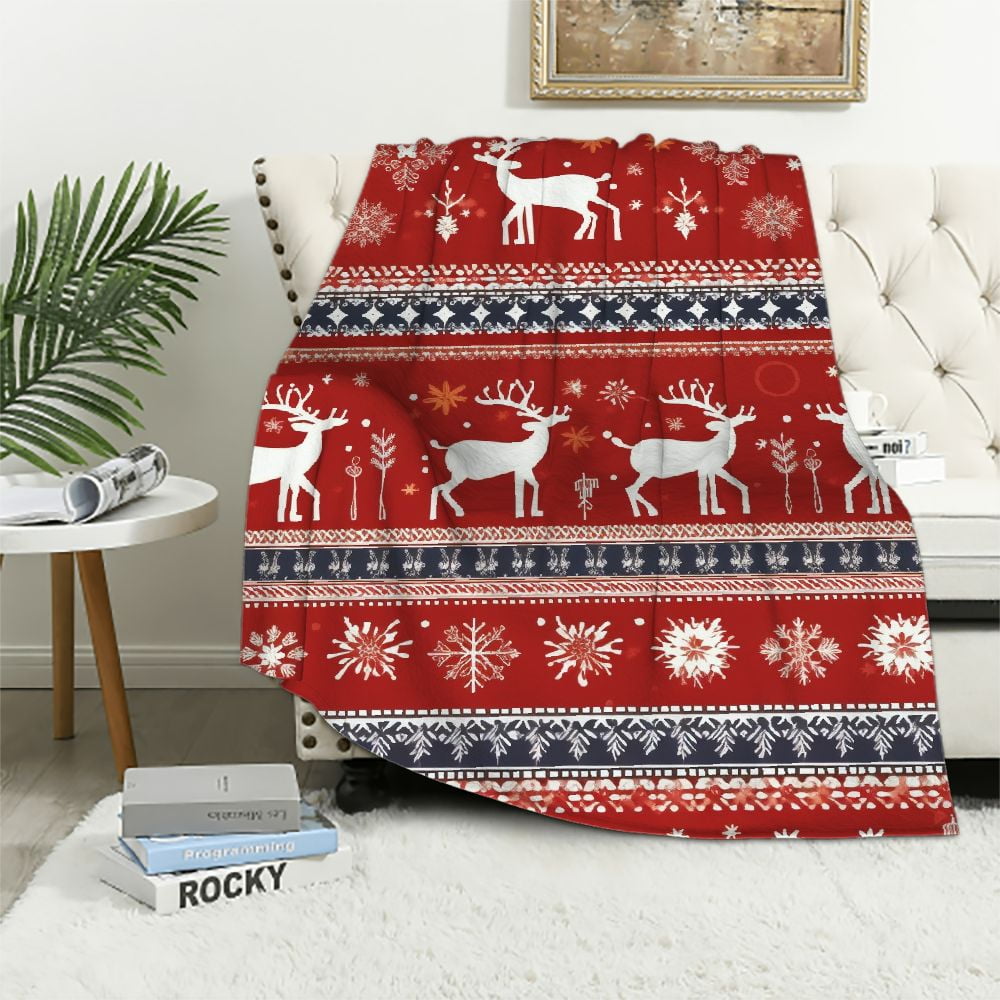 ARISTURING Red Sherpa Christmas Throw Blanket, Fuzzy Fluffy Soft Cozy ...