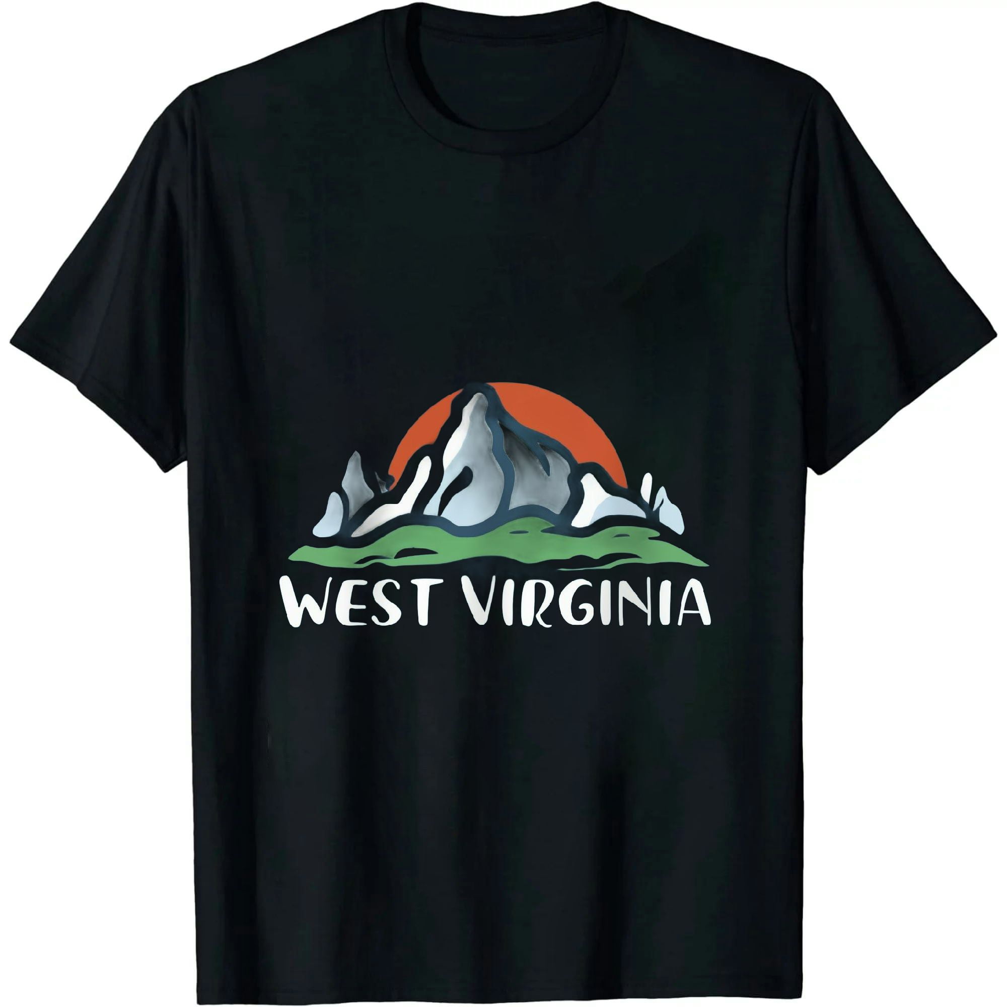 ARISTURING Retro West Virginia WV T Shirt Vintage Sunrise Mountains Tee ...