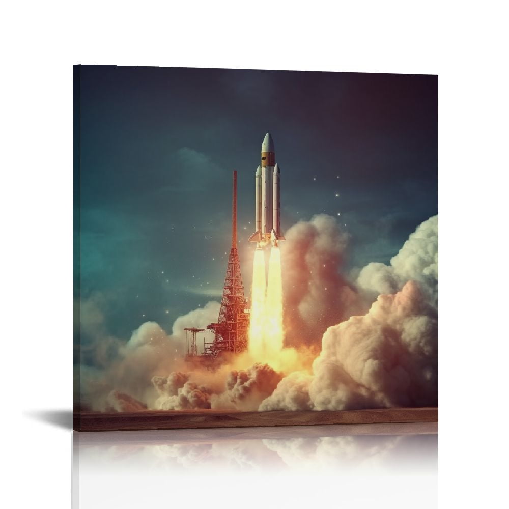 ARISTURING Rocket Wall art decor, Rocket Wall Art, Vintage Rocket ...