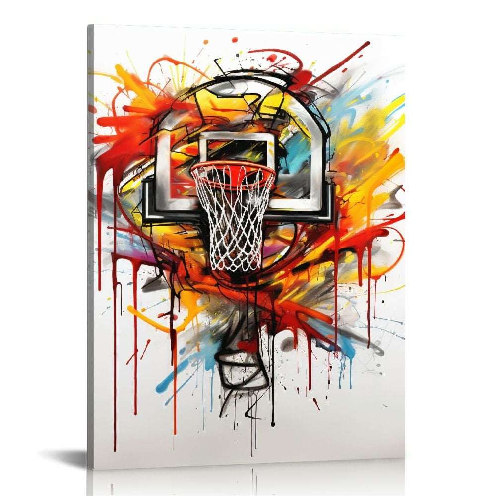 ARISTURING Rustic Canvas Wall Art For Bedroom,Basketball Hoop ...