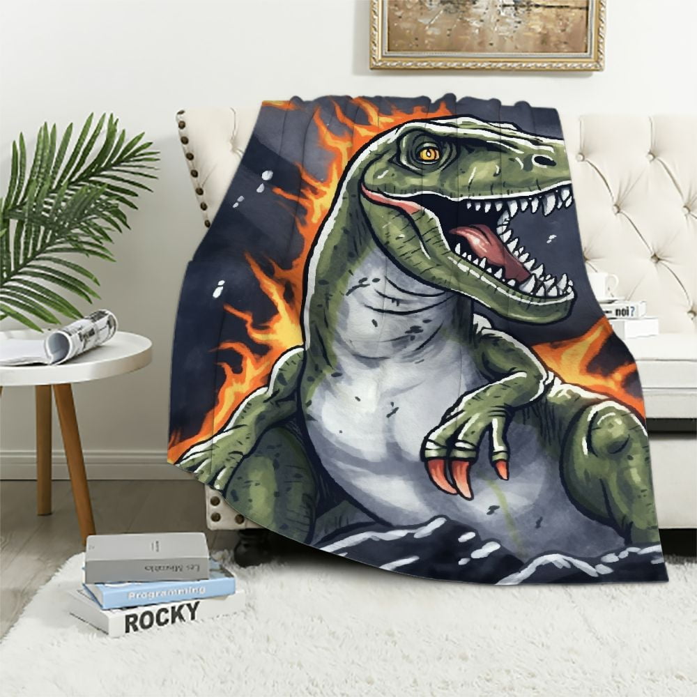 ARISTURING SNUGGLES Dinosaur T-Rex in The Dark Throw Blanket for Boys ...