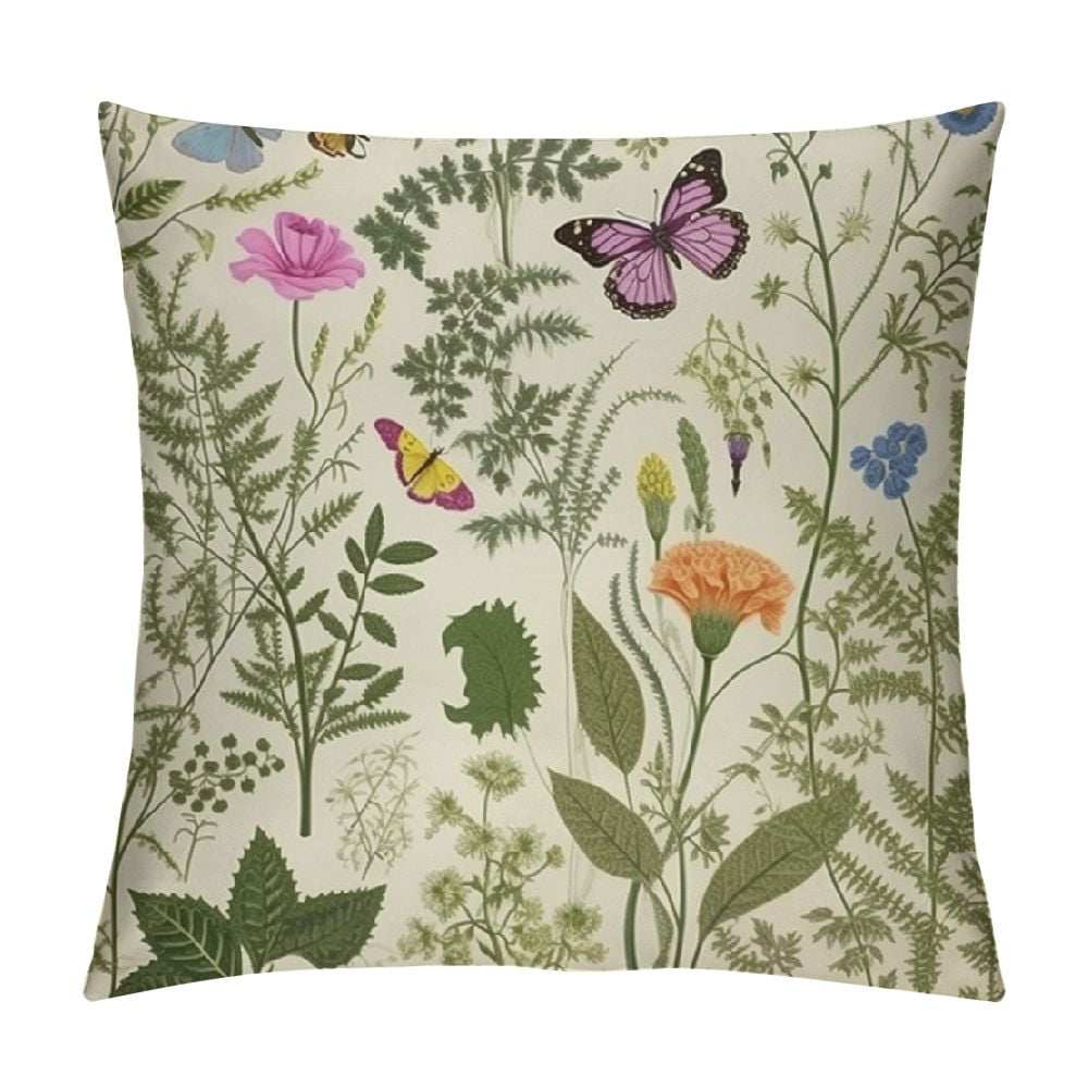 ARISTURING Sage Green Floral Pillow Covers Spring Wild Flower ...