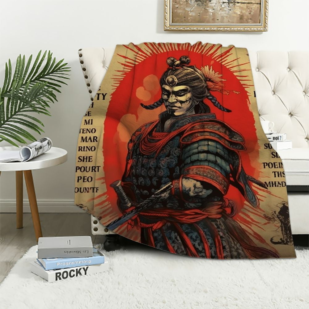 ARISTURING Samurai Warrior Blanket Japanese Samurai Throw Blanket ...