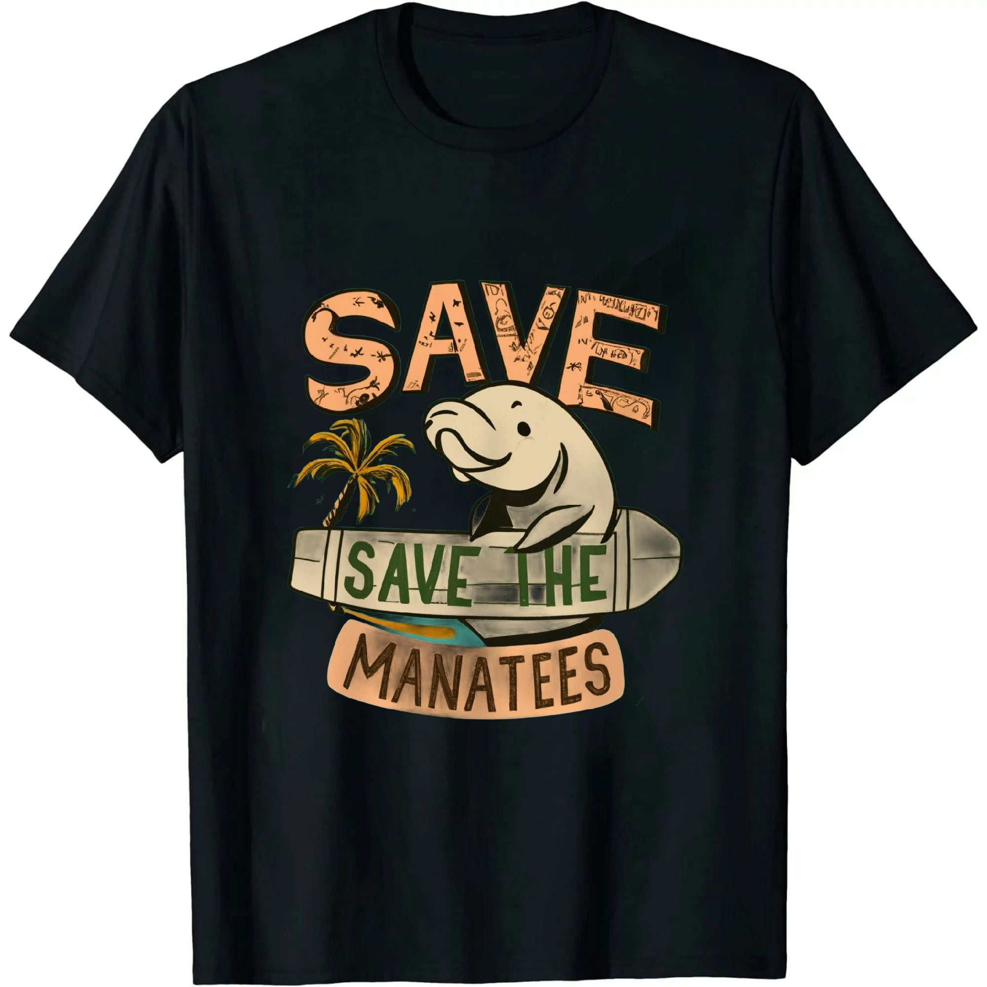 ARISTURING Save The Manatees Shirt. Retro Style Manatee T-Shirt ...