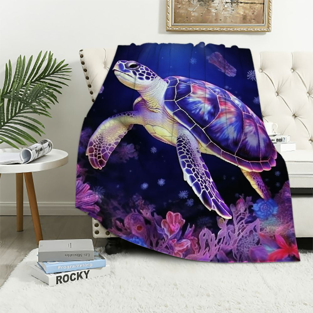 HENGT Sea Turtle Blanket Sea Turtle Gifts for Girls Boys Woman Kids Sea ...