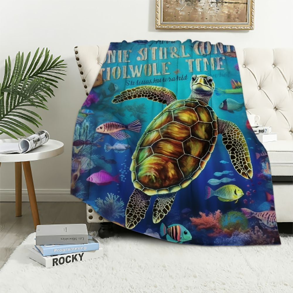 ARISTURING Sea Turtle Blanket,Sea Turtle Gifts for Women Throw Blankets ...