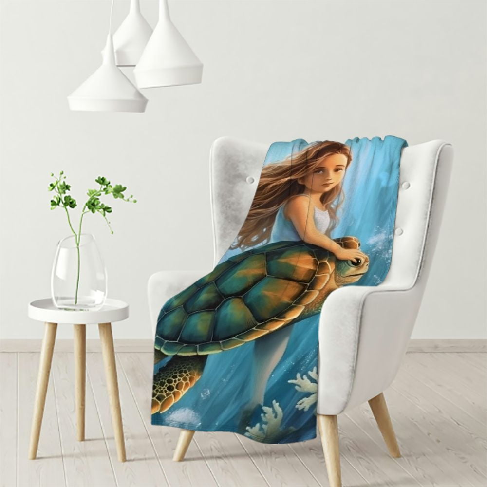 ARISTURING Sea Turtle Blanket - Soft, Fuzzy & Warm -" Small Blanket for ...