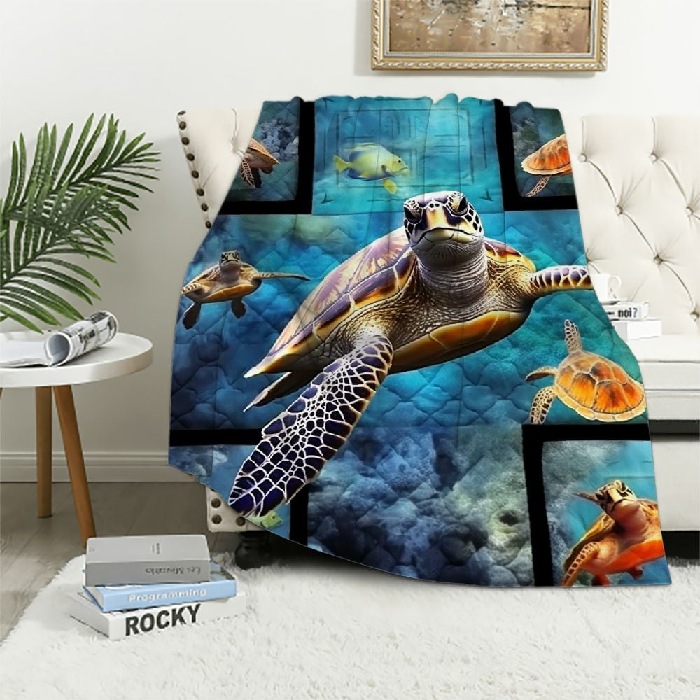 HENGT Sea Turtle Blanket,Turtle Gifts for Women Girls,Turtle Throw ...