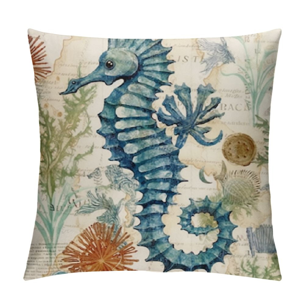 ARISTURING Sea Turtle Throw Pillow Covers Nautical Pillow Cover ...