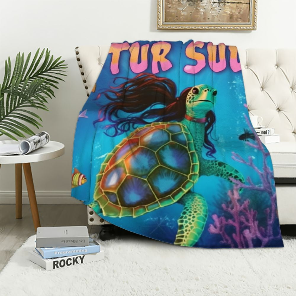 HENGT Sea Turtles Blanket for Girls, Just A Girl Who Loves Turtles ...