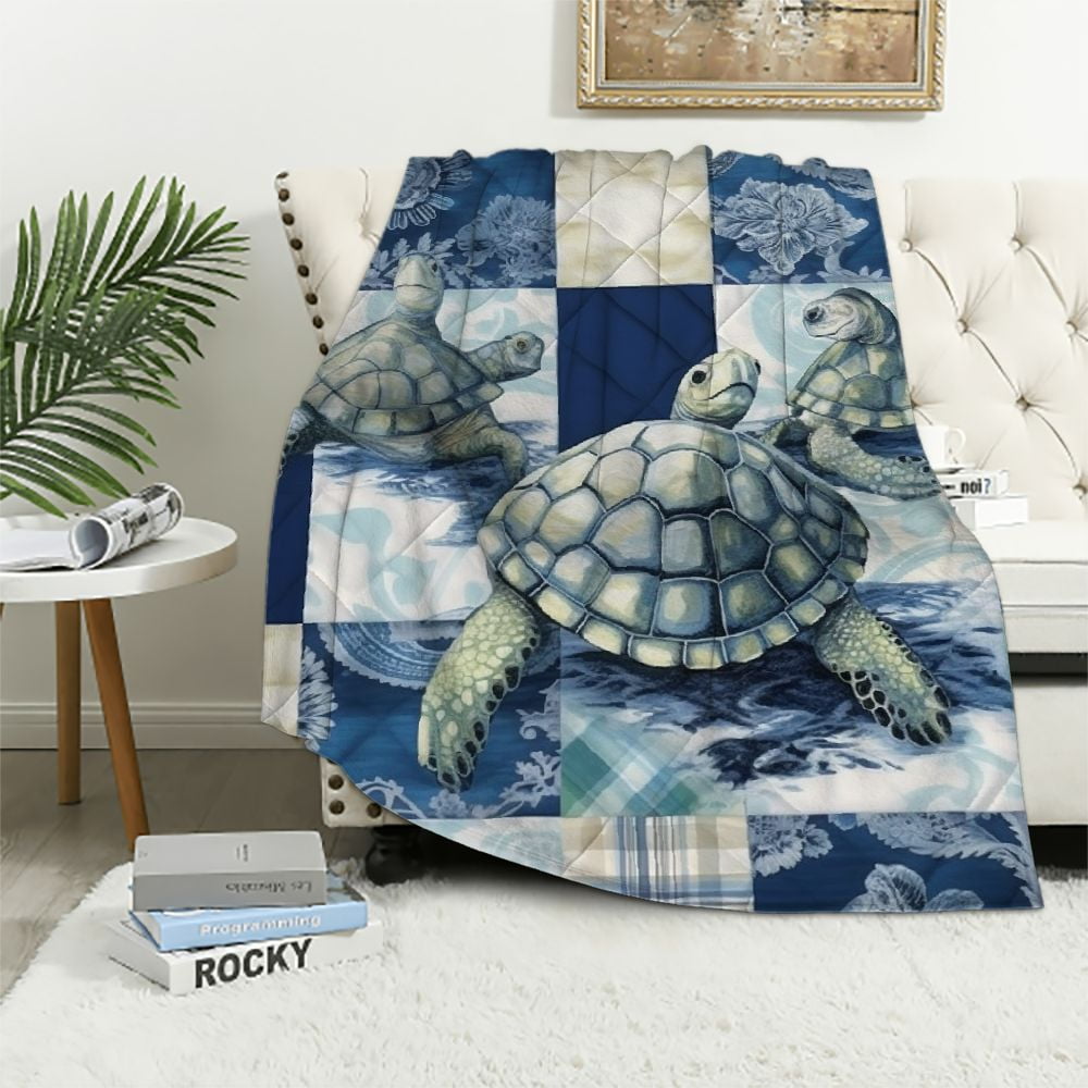 ARISTURING Sea Turtles Flannel Gift Blanket Lightweight Soft Throw ...