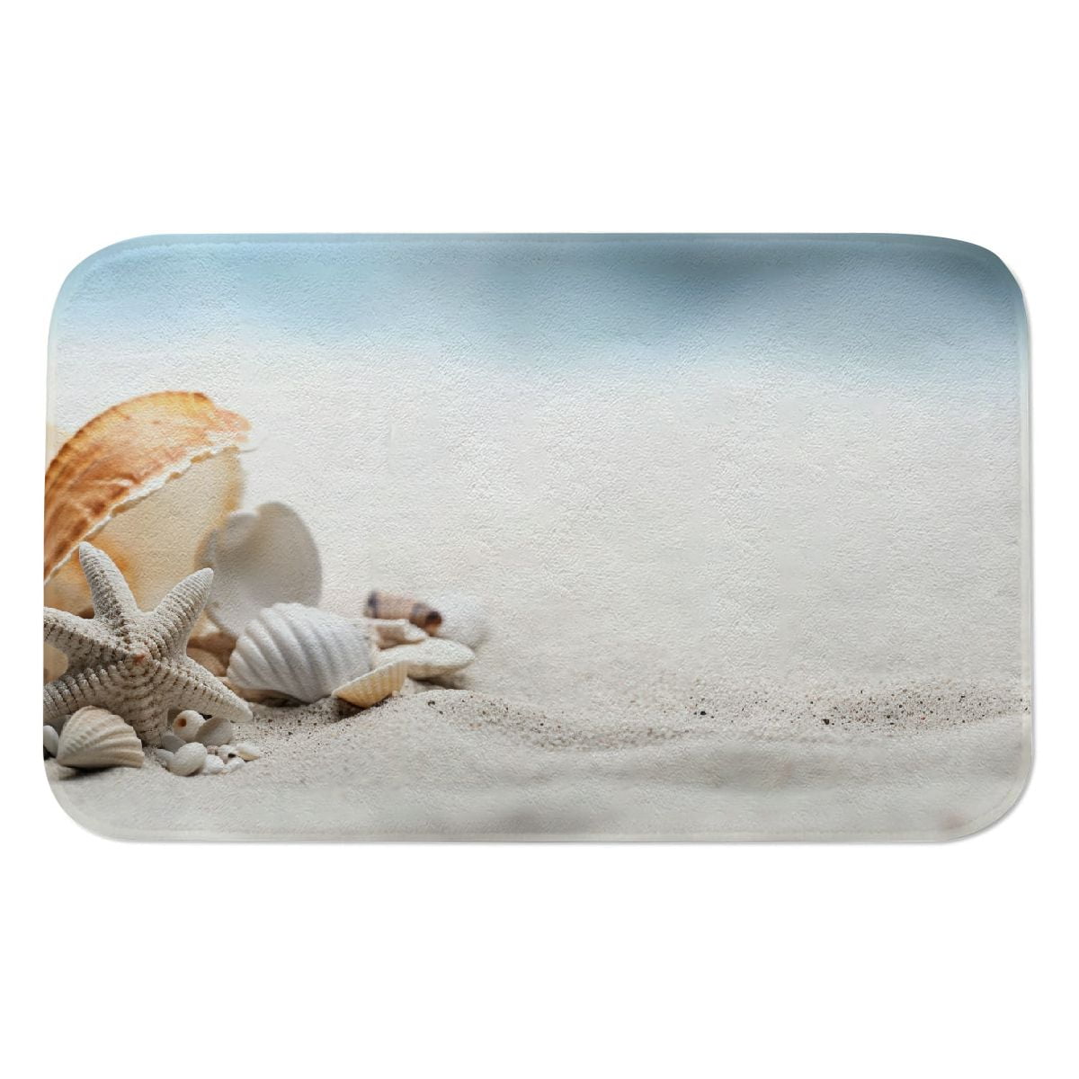 ARISTURING Seashell Starfish Beach Flannel Soft Anti-Slip Carpet ...
