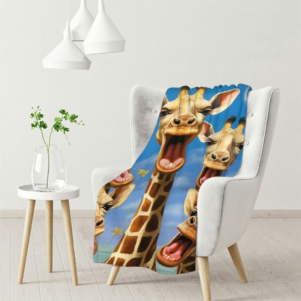 Jiayy Selfie Giraffe Blanket for Bed, Giraffe Throw Blanket for Women ...