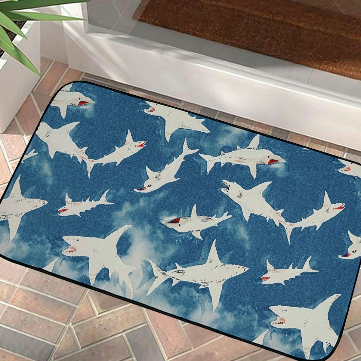 ARISTURING Shark Fish Various Gestures Bite Danger Humor Nautical Blue ...