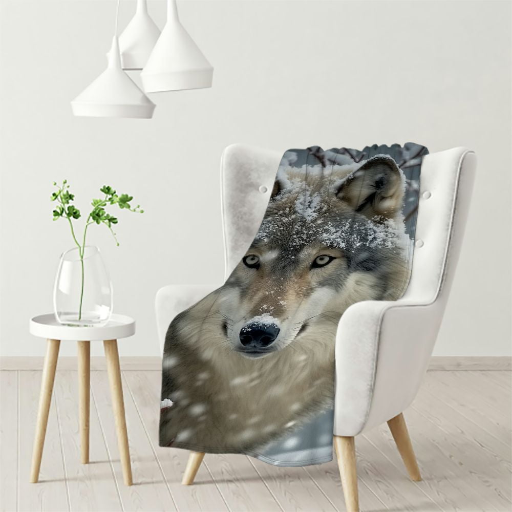 ARISTURING Silent Wolf Blanket for Bed Size, Winter Throw Blanket for ...