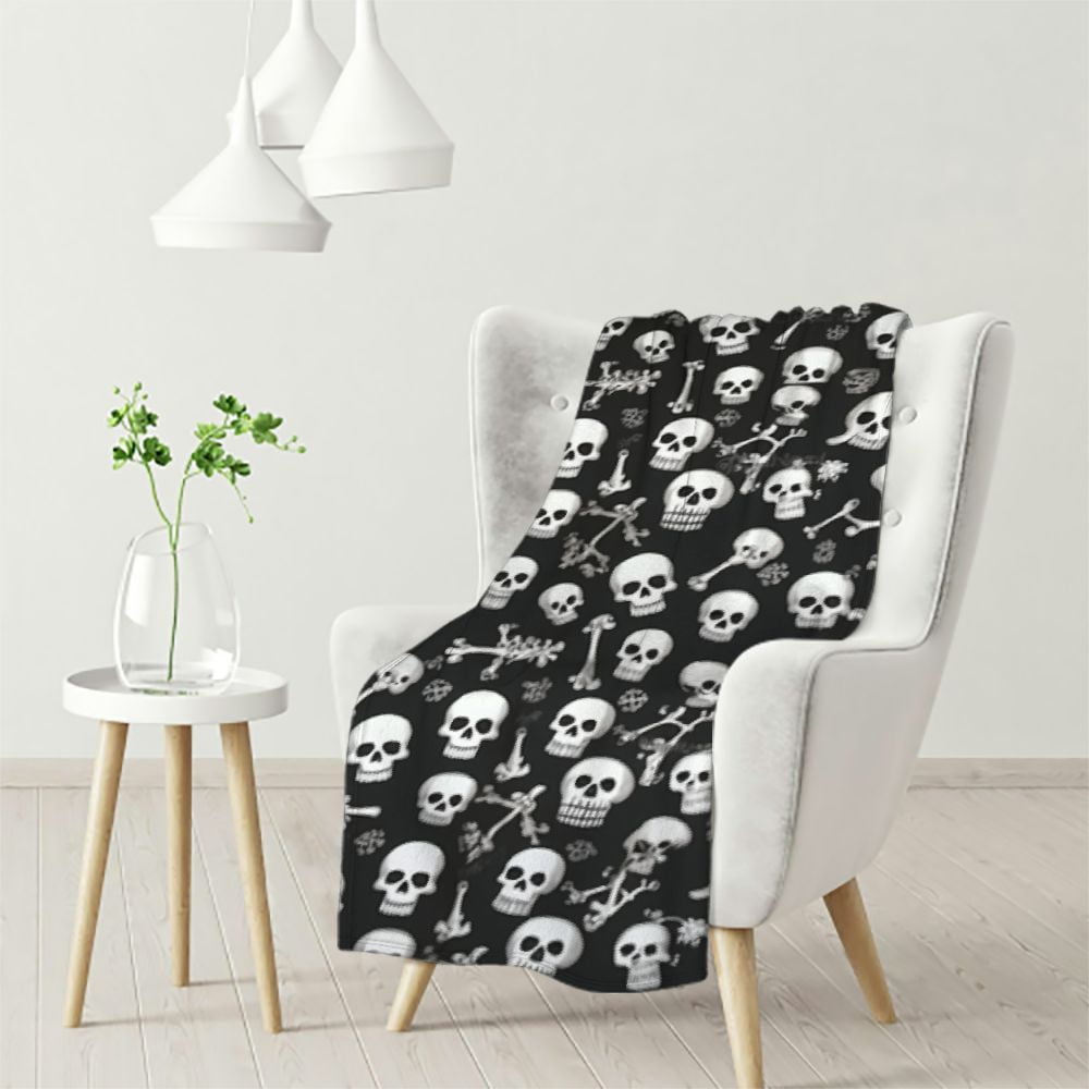 ARISTURING Skull and Crossbones Sofa Throw Blanket Flannel Super Soft ...