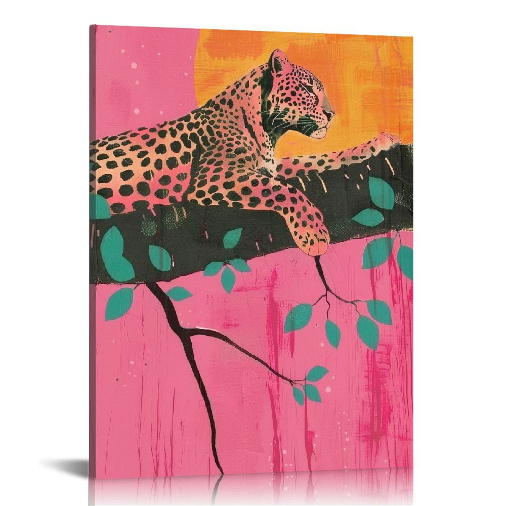 ARISTURING Sleeping Cheetah Canvas Poster Painting Wall Art, Tropical ...