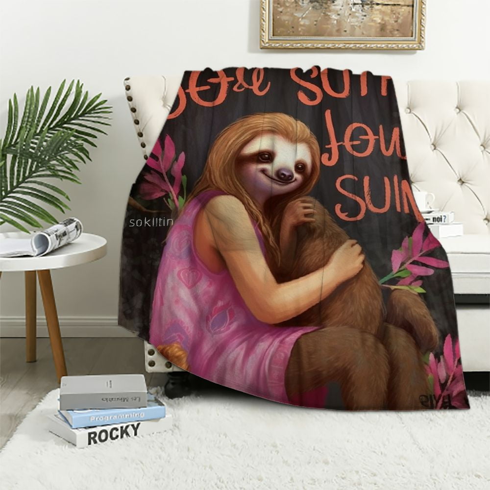 ARISTURING Sloth Blanket Gift for Girls, Sloth Throw Blanket for Women ...