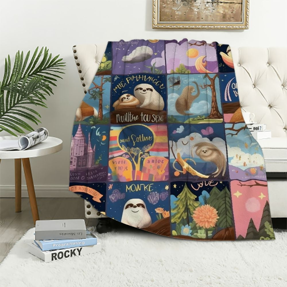 ARISTURING Sloth Blanket Sloth Gifts for Women Girls Boys Kids, Cute ...