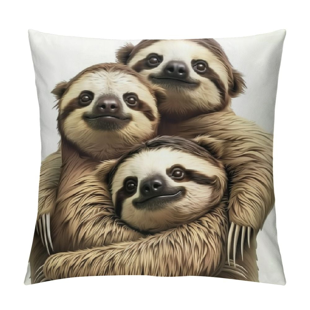 HENGT Sloth Stack Throw Pillow Covers Cozy Soft Pillow Cases Modern ...