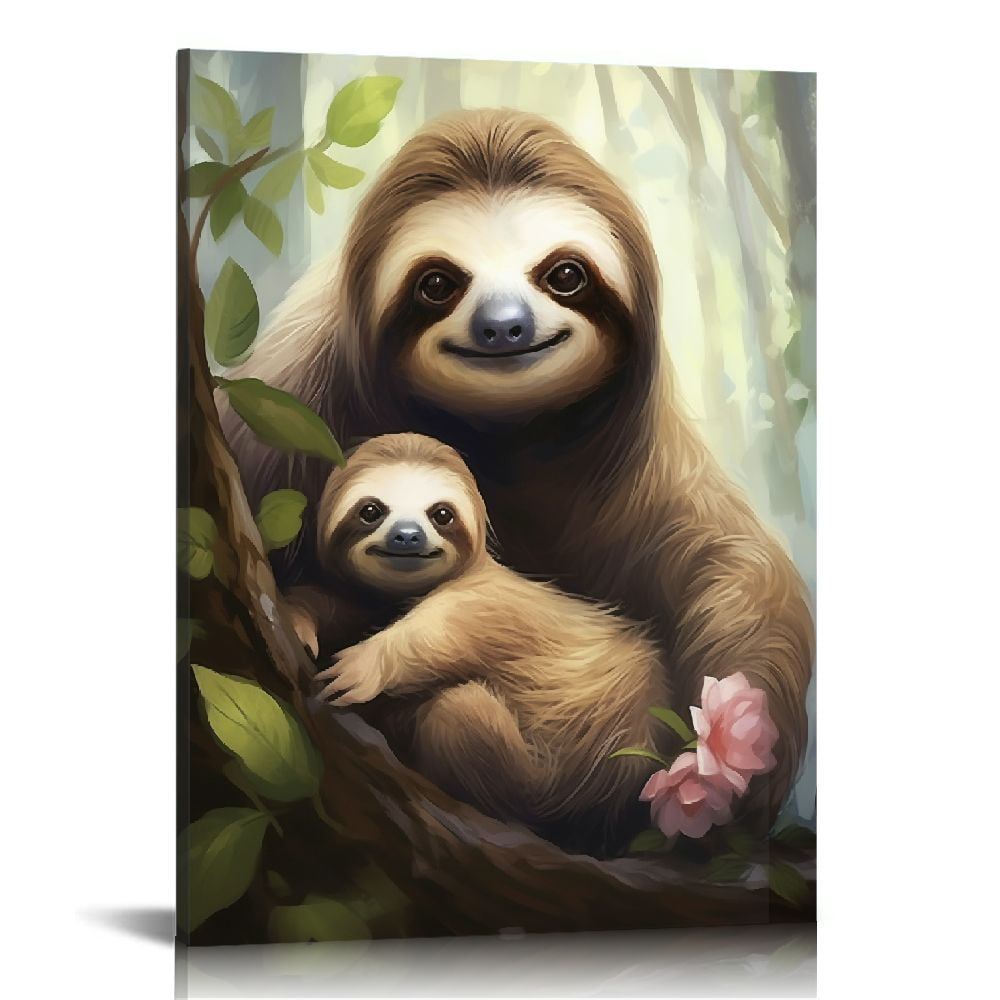 ARISTURING Sloth Wall Art Canvas Framed Wall Art Animals To My Son ...