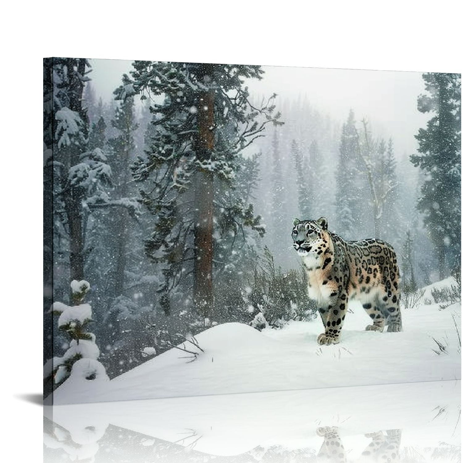 ARISTURING Snow Leopard Canvas Wall Art For Living room Poster Printing ...