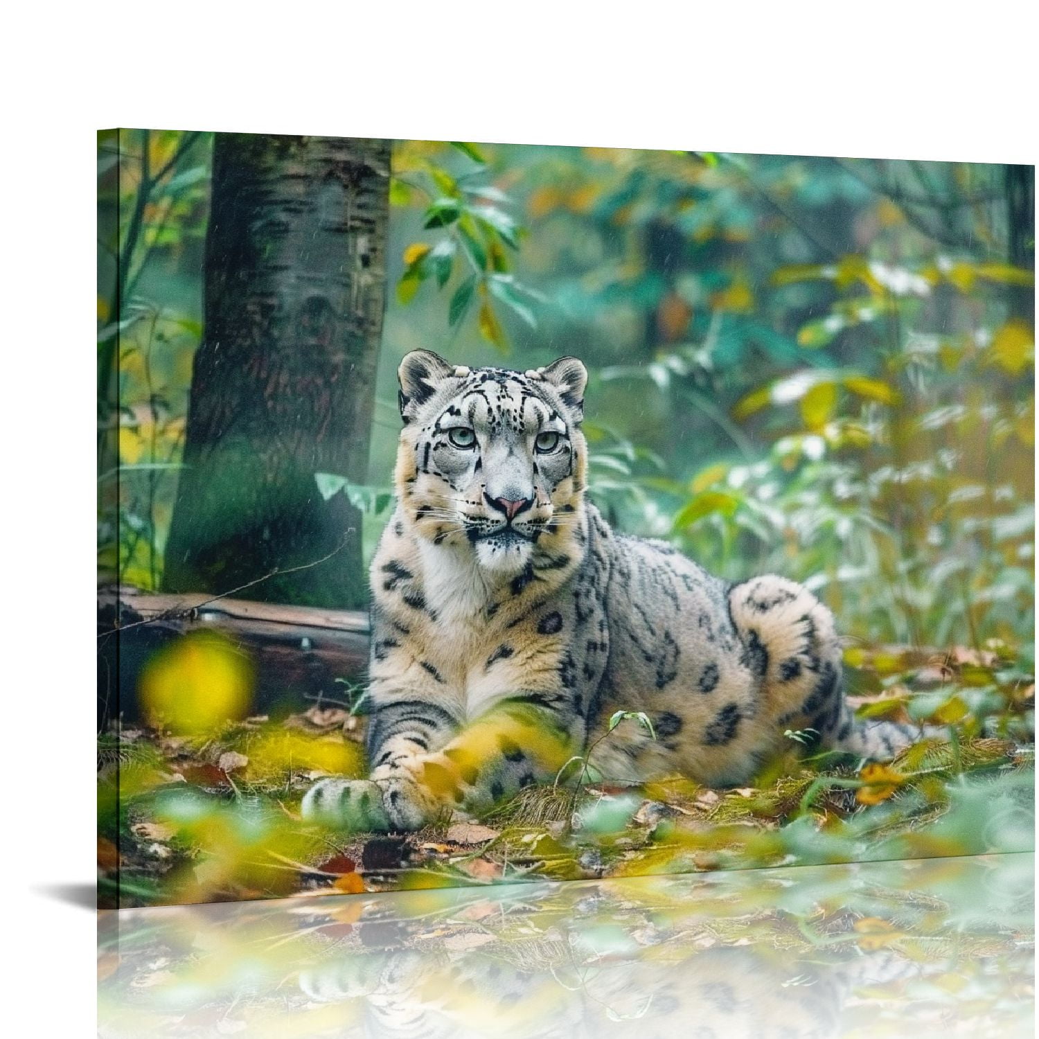 ARISTURING Snow Leopard Pictures Canvas Wall Art For Living room Prints ...